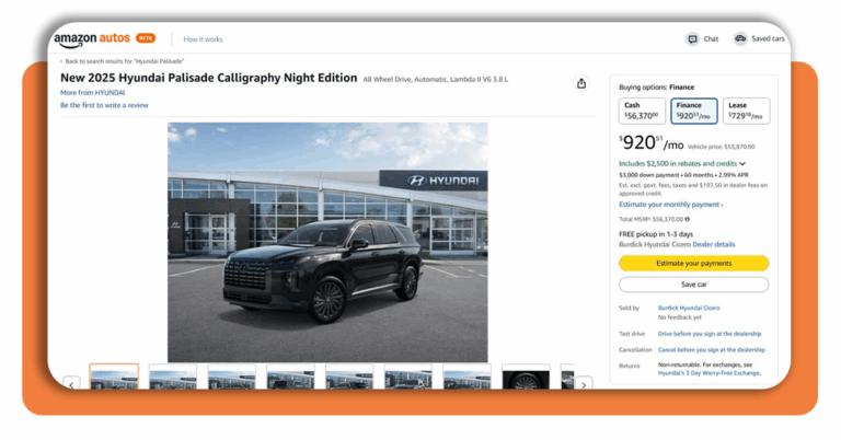 Buy Cars on Amazon With Just a Few Clicks